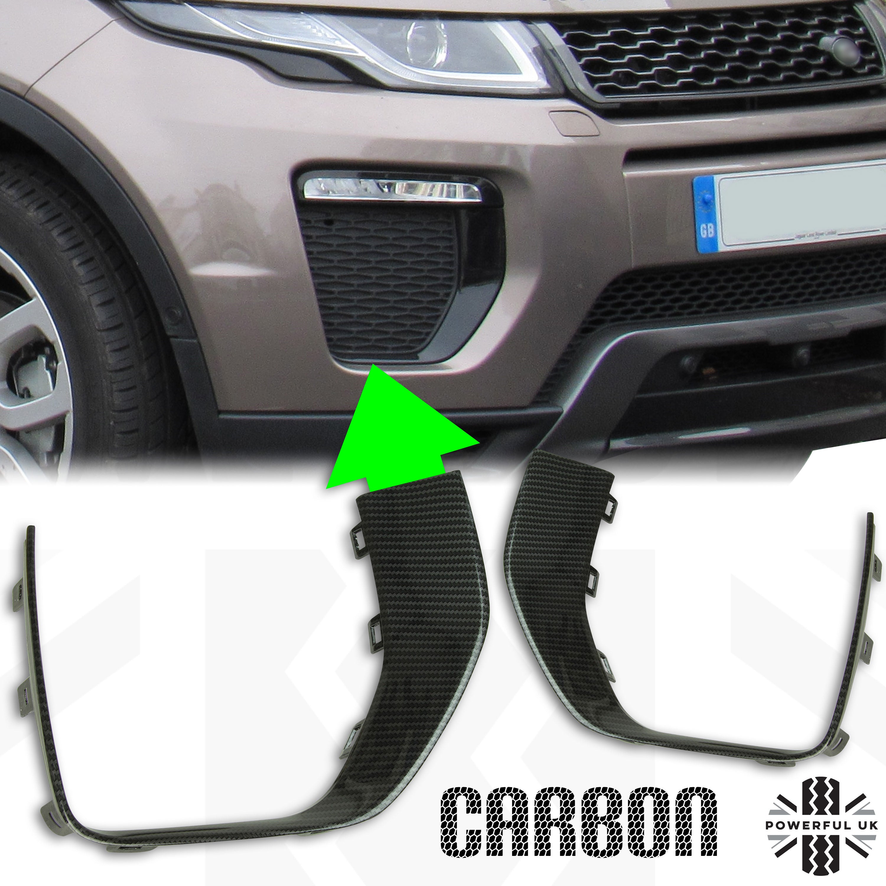 Front Bumper Vent Surrounds - Carbon for Range Rover Evoque 2016 ...