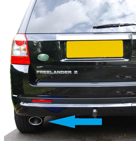 Exhaust tailpipe HST Style trim Stainless for Land Rover Freelander 2 ...